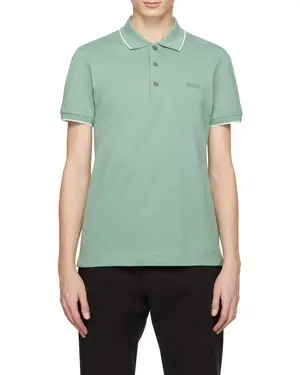 Zegna Logo Embroidered Polo Shirt
