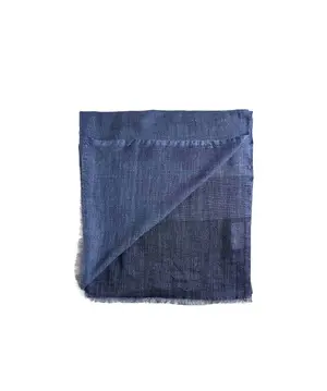 Brunello Cucinelli Check-pattern Silk-blend Scarf - Blue