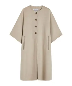 Max Mara Short-sleeved Crewneck Coat - Sand