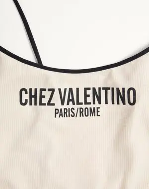 Valentino Garavani Lycra Piqué Swimsuit With Chez Print - Birch/black