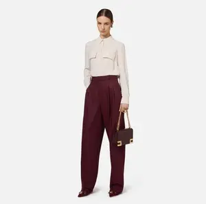 Elisabetta Franchi Logo Embroidered Georgette Shirt