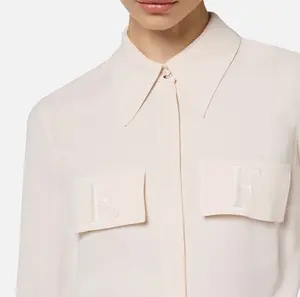 Elisabetta Franchi Logo Embroidered Georgette Shirt