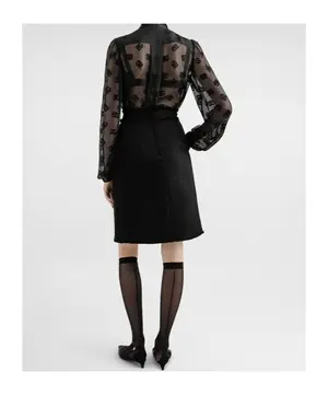 Dolce & Gabbana Logo Jacquard Pussy-bow Shirt