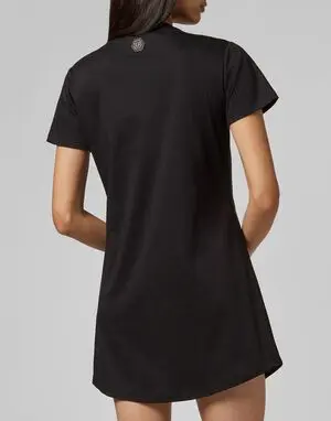 Philipp Plein Embellished Skull Graphic T-shirt Dress