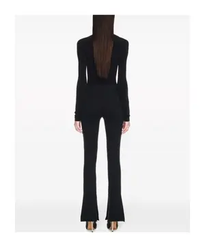 Off-White Logo Printed Flared Leggings - Black