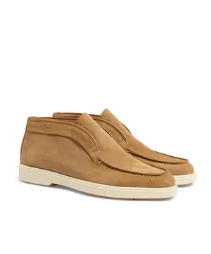 Santoni Round-toe Slip-on Loafers - Light Brown