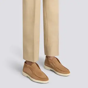 Santoni Round-toe Slip-on Loafers - Light Brown