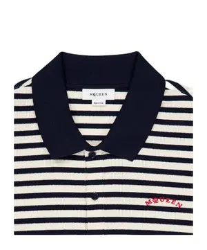 Alexander McQueen Short Sleeved Striped Polo Shirt