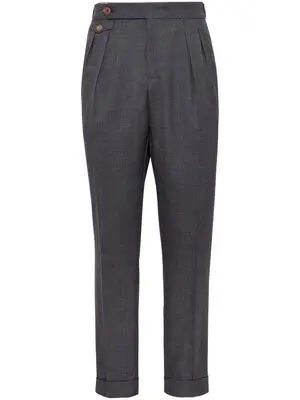 Brunello Cucinelli Pressed-crease Tapered Trousers