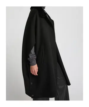 YVES SALOMON Cashmere-blend Cape With Removable Mink Fur Collar