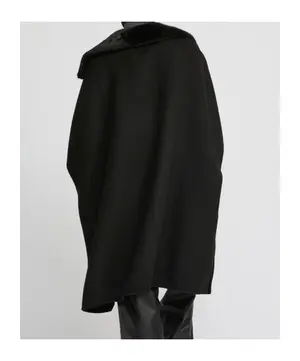 YVES SALOMON Cashmere-blend Cape With Removable Mink Fur Collar