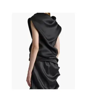 Khaite Luola Cowl Neck Asymmetrical Top