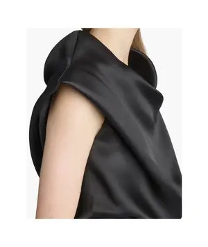 Khaite Luola Cowl Neck Asymmetrical Top