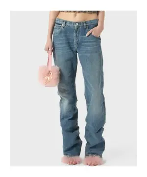 Blumarine Logo Printed Straight-leg Jeans