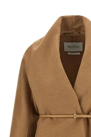 Max Mara Abilita Fringed Belted Coat - Camel