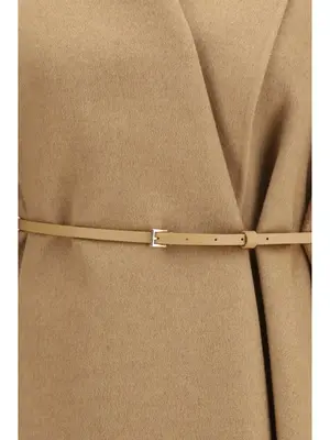 Max Mara Abilita Fringed Belted Coat - Camel