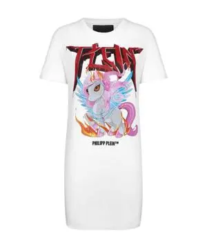 Philipp Plein Logo Detail T-shirt Dress - White