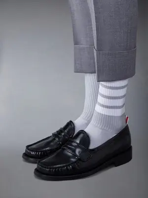 Thom Browne Varsity Slip-on Penny Loafers - Black