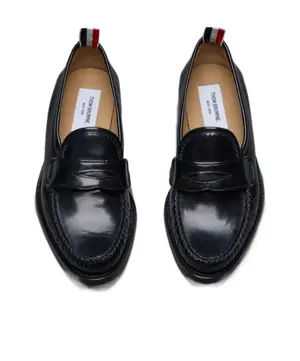 Thom Browne Varsity Slip-on Penny Loafers - Black