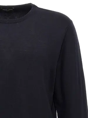 ROBERTO COLLINA Merino Wool Crew Neck Knitwear - Navy