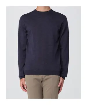 ROBERTO COLLINA Merino Wool Crew Neck Knitwear - Navy