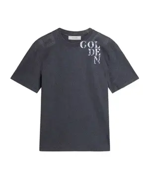 GOLDEN GOOSE Logo Printed Crewneck T-shirt - Blue