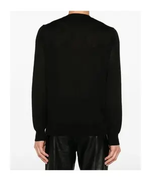 Alexander McQueen Skull Embroidered Knitted Jumper - Black