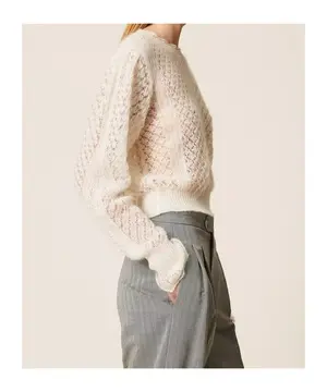 TWINSET Long-sleeved Crewneck Jumper With Embroidered Graphic