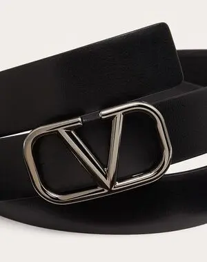 Valentino Garavani Vlogo Buckle Belt - Black