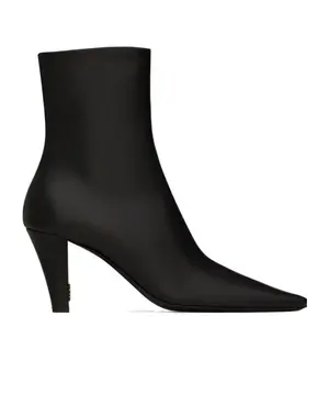 Saint Laurent Jill Square Pointed-toe Ankle Boots - Black