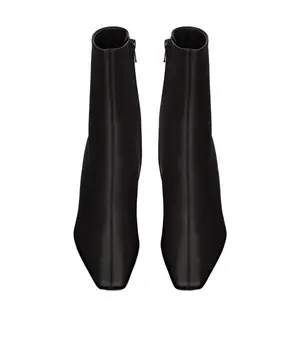 Saint Laurent Jill Square Pointed-toe Ankle Boots - Black