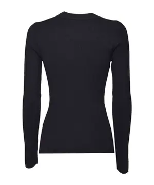 Diane Von Furstenberg Ribbed Cutout Long Sleeve Top