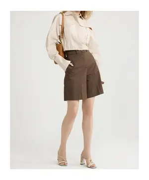 PATOU Gabardine Bermuda Shorts - Java Brown