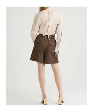PATOU Gabardine Bermuda Shorts - Java Brown