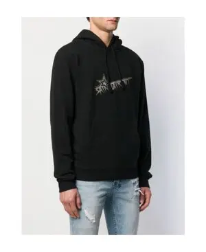 Saint Laurent Star Logo Print Hoodie