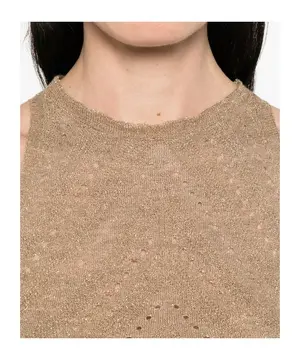 TWINSET Openwork Halterneck Knitted Top - Nude