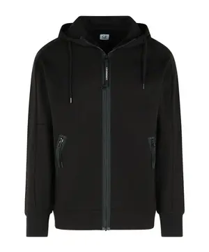 C.P. COMPANY Diagonal Raised Fleece Goggle Sweatshirt - Black