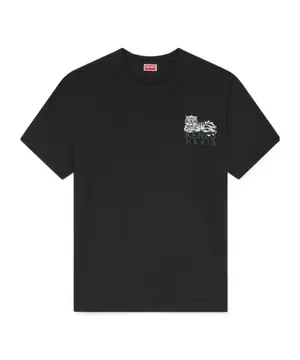 Kenzo Happy Tiger' Embroidered T-shirt In Cotton