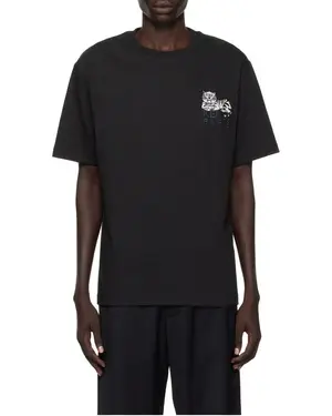 Kenzo Happy Tiger' Embroidered T-shirt In Cotton