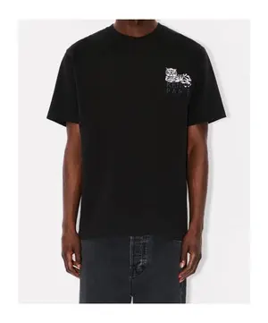 Kenzo Happy Tiger' Embroidered T-shirt In Cotton