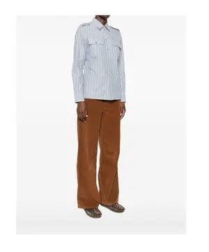 Celine Striped Long-sleeve Shirt