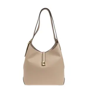 Kate Spade New York Deco Shoulder Bag With Adjustable Handle And Logo Detail - Beige