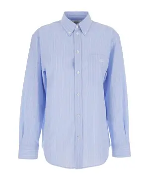 Celine Relaxed Fit Striped Cotton Poplin Shirt - No