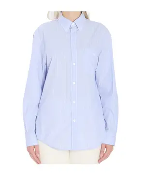Celine Relaxed Fit Striped Cotton Poplin Shirt