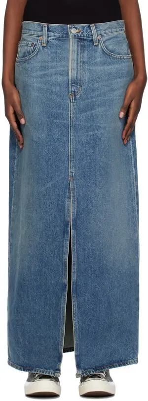 AGOLDE Denim Belted Midi Skirt - Swing