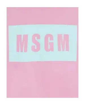 MSGM Logo Printed Crewneck Sweatshirt - Pink