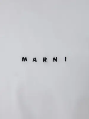 Marni Logo Embroidered Crewneck T-shirt - White