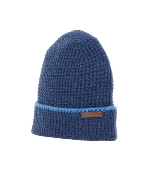 Kiton Textured Knit Beanie - Blue