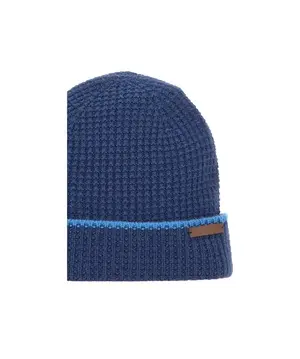 Kiton Textured Knit Beanie - Blue