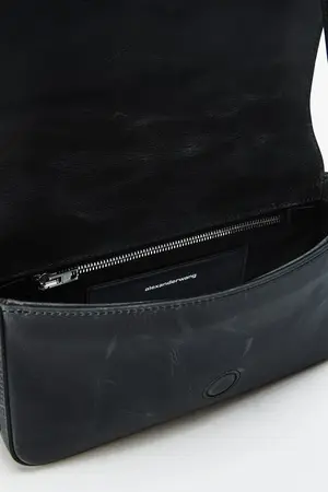 Alexander Wang Flap Leather Crossbody Bag - Black